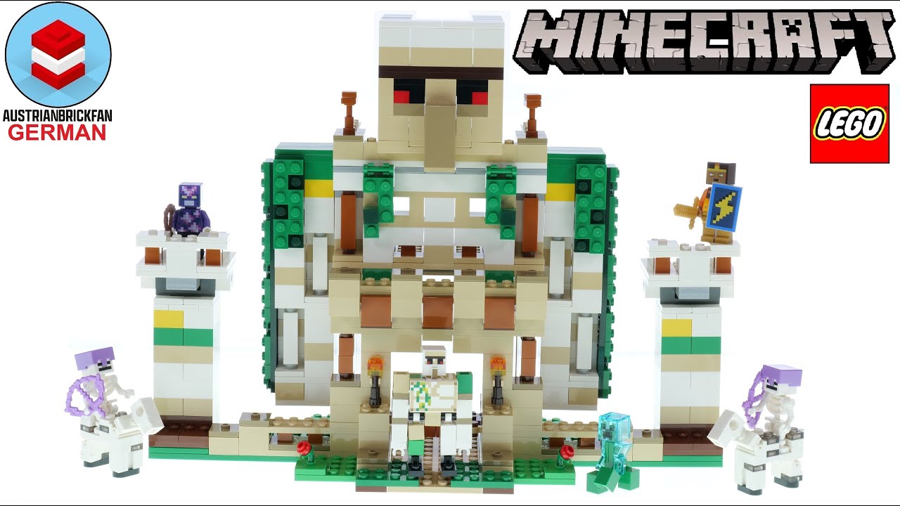 LEGO Minecraft 21250 Die Eisengolem Festung - LEGO Speed Build Review ...