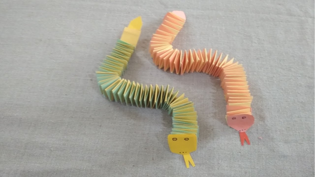 How to make paper snake for kids | school crafts | paper crafts easy ...