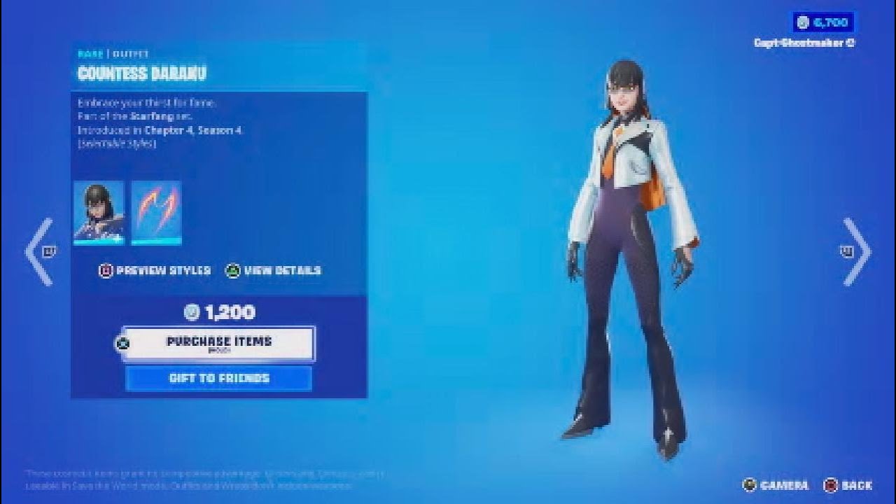 Fortnite item shop new countess daraku skin! - YouTube