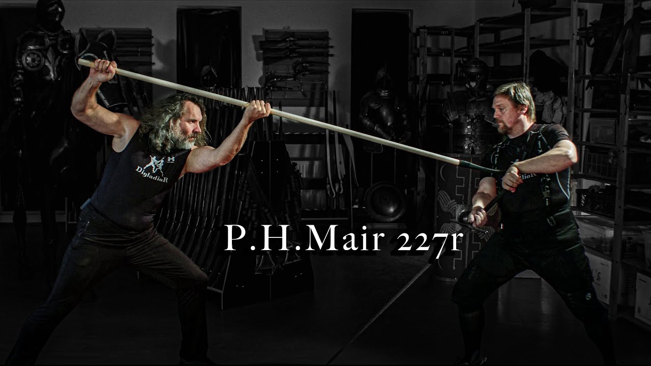 Kopí vs meč, rozdílné zbraně 05, P.H.Mair 227r, historický šerm HEMA ...