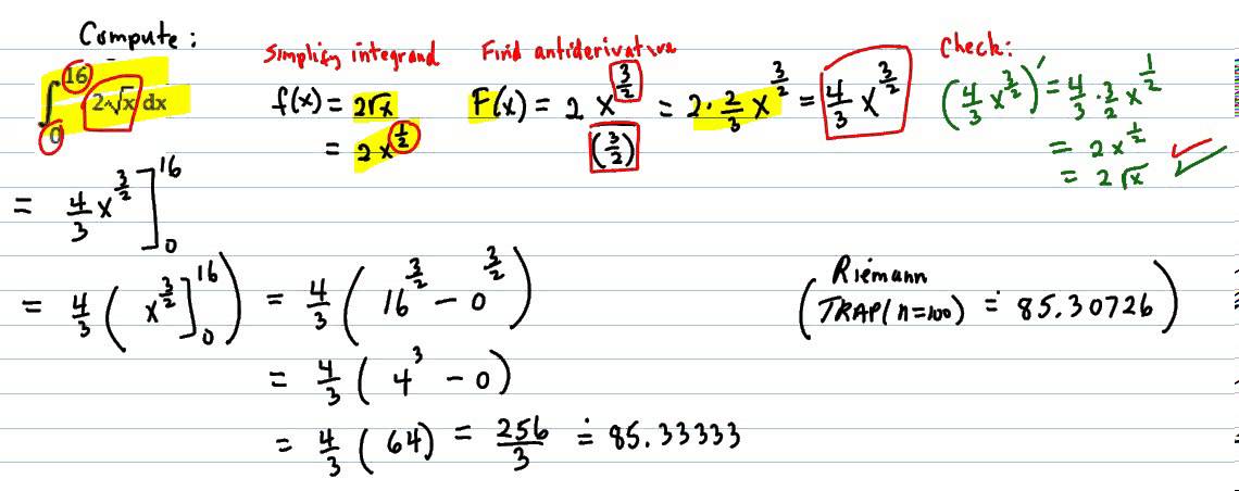 Compute a definite integral - YouTube
