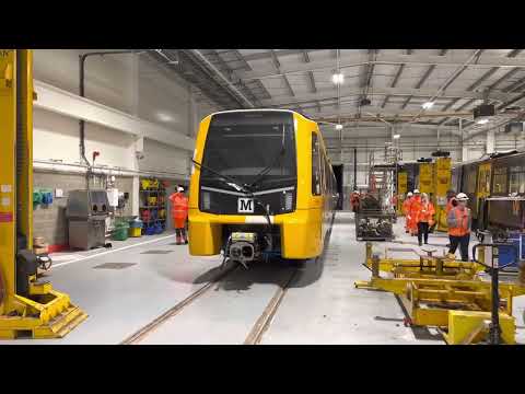 The first new Stadler Metro train arrives - YouTube