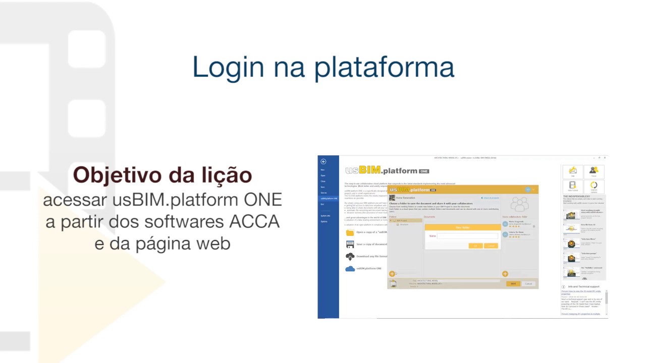 Vídeo Tutorial de usBIM.platform ONE - Login na plataforma - ACCA software - YouTube