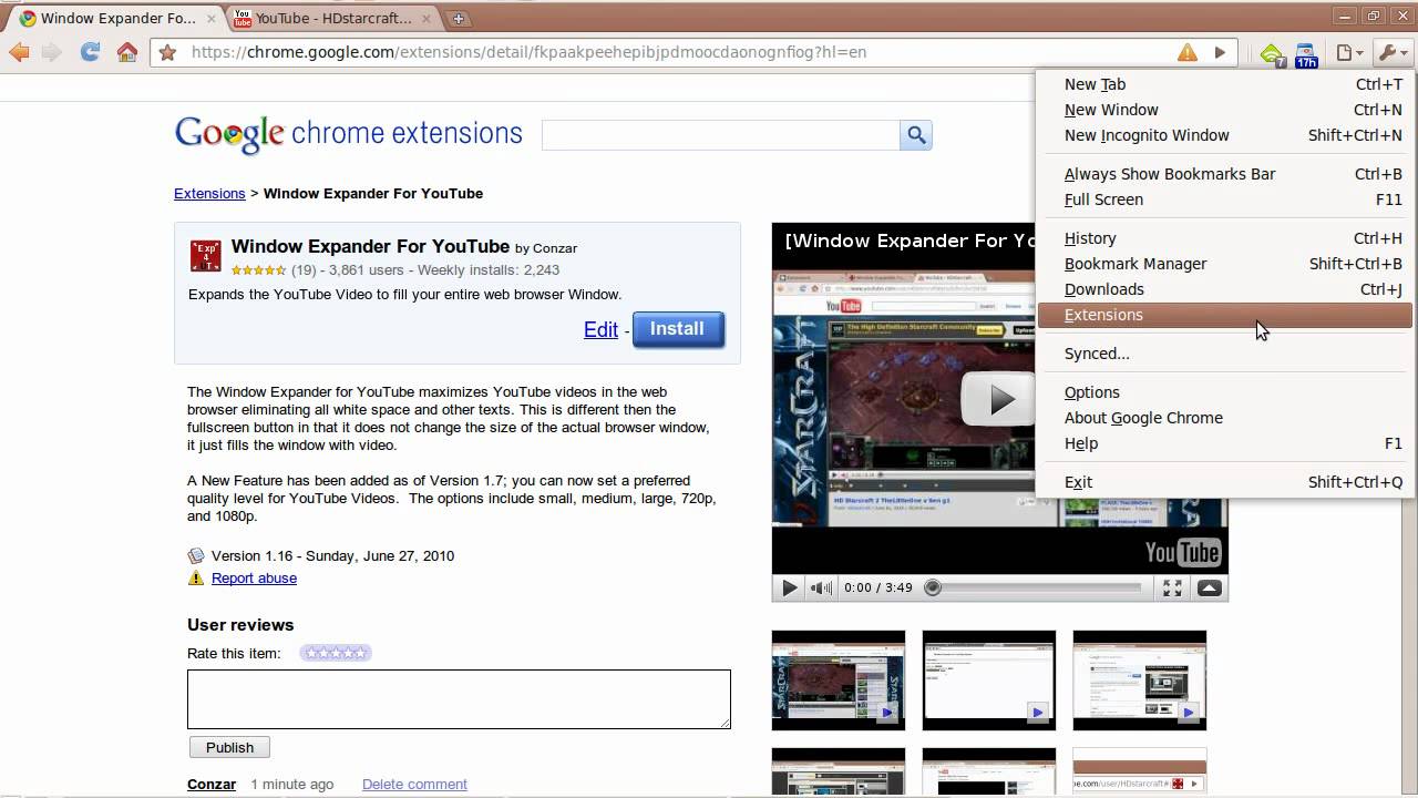 [Window Expander For YouTube] Version 1.16 - YouTube