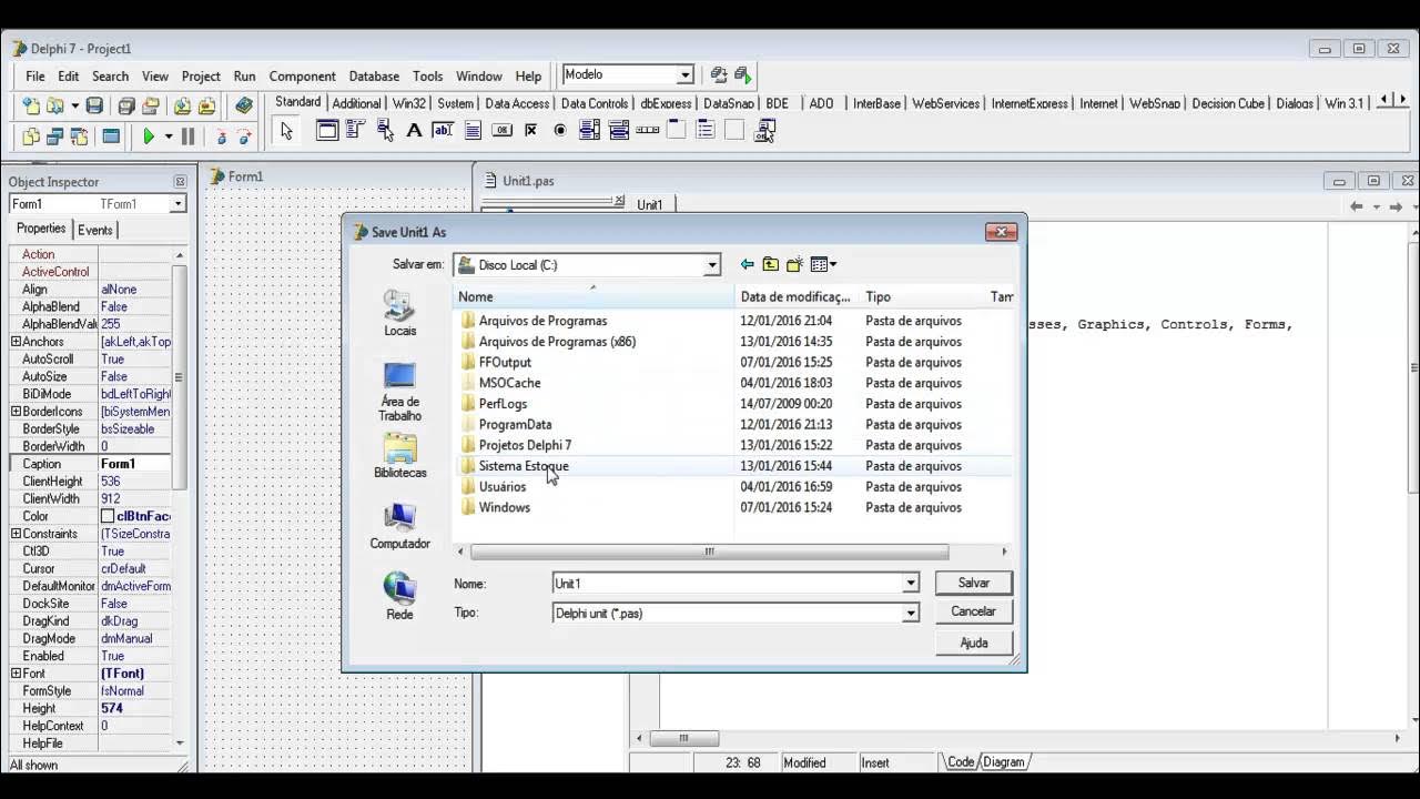 Curso de Delphi Sistemas - Aula 05 - Criando o projeto do sistema - YouTube