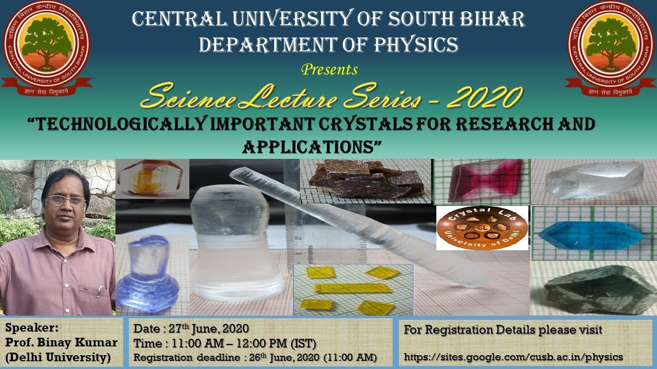 Technologically Important crystals for research and applications - YouTube