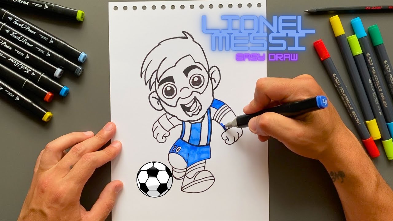 How To Draw Lionel Messi - YouTube
