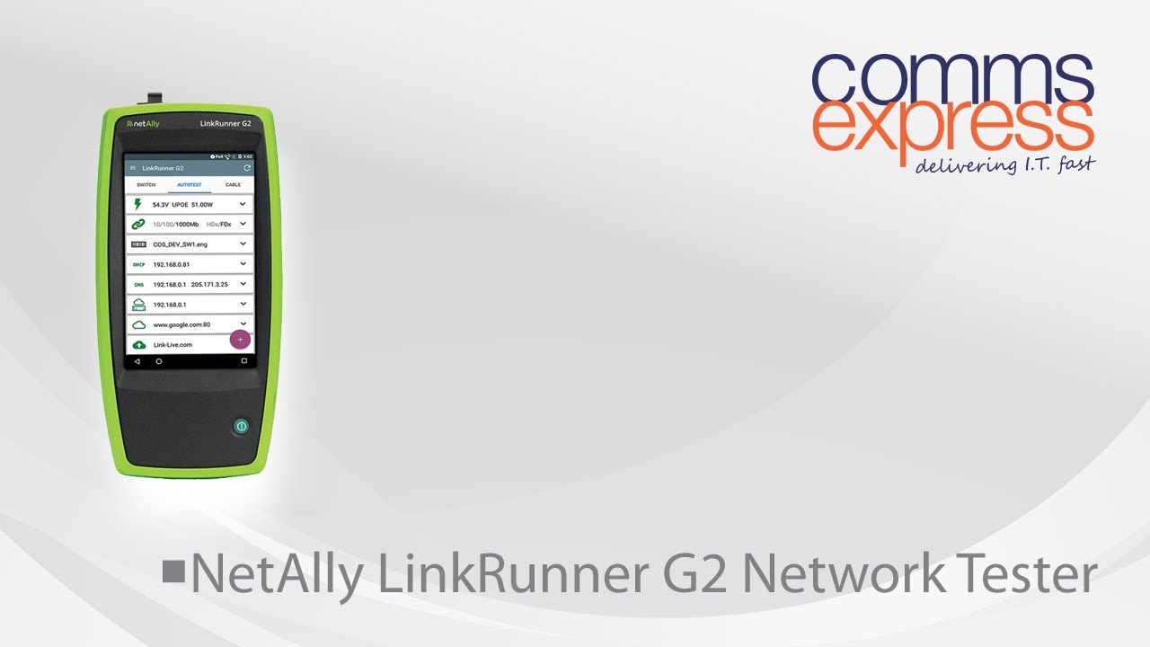 NetAlly LinkRunner G2 Smart Network Tester - YouTube