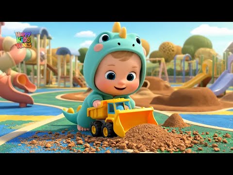Construction Trucks Song | Excavator & Dump Truck | Baby Dino Playground Fun 🚚🦕