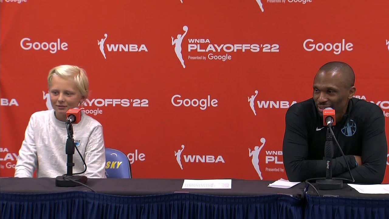 Chicago Sky Coach Wade Interview After WNBA Playoff RECORD 38 Point Win ...