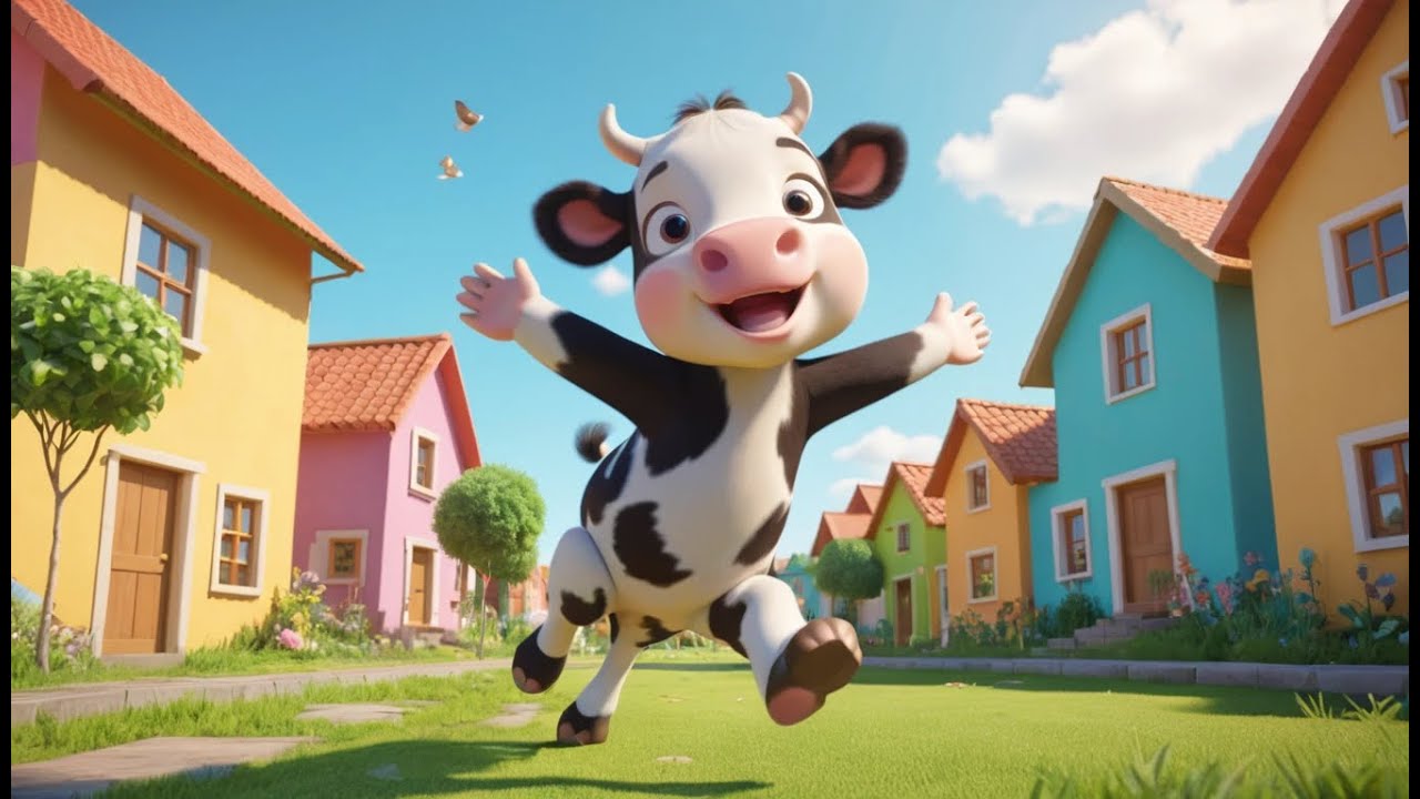 Baby Moo Moo Dancing | Cute Nursery Rhyme for Toddlers | Fun Animal ...