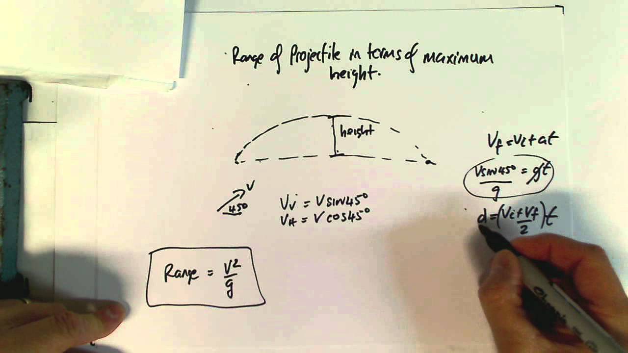 projectile height in terms of range - YouTube