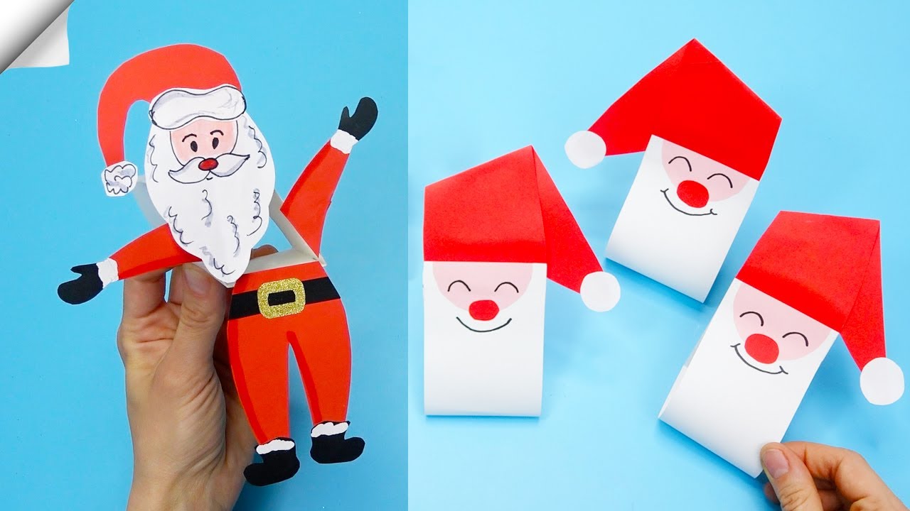 3 Santa claus paper crafts | Christmas paper crafts 2023 - YouTube