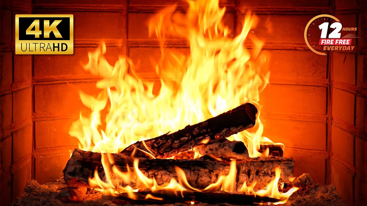 🔥 4K Crackling Fire Sounds 🔥 Relaxing Fire & Burning Logs | Cozy ...