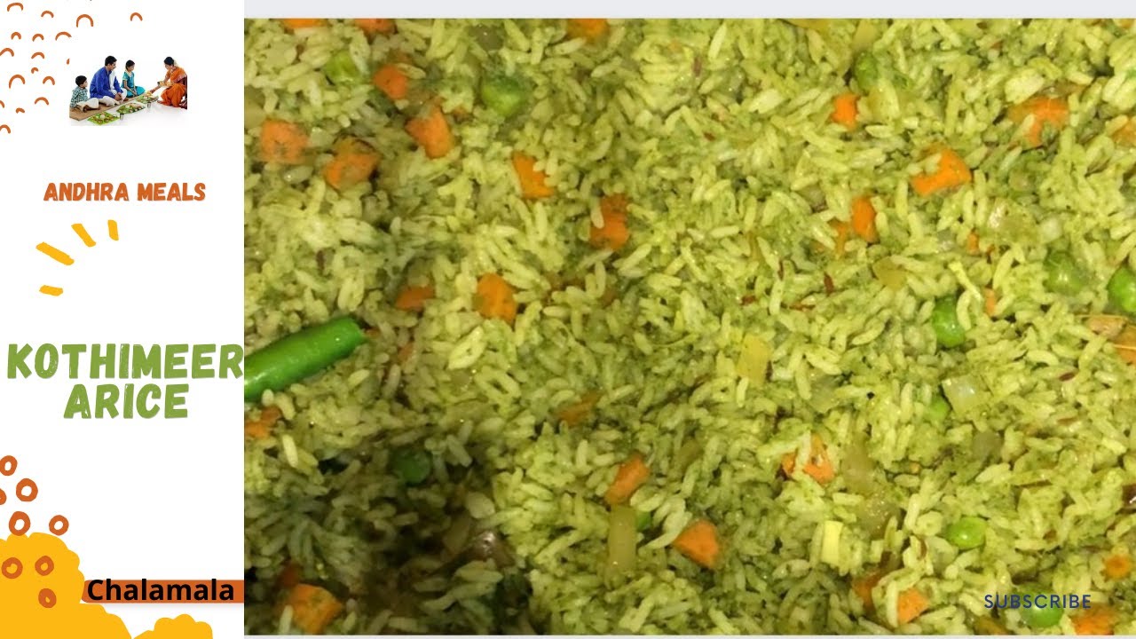 Kothimeera rice || Coriander rice - YouTube
