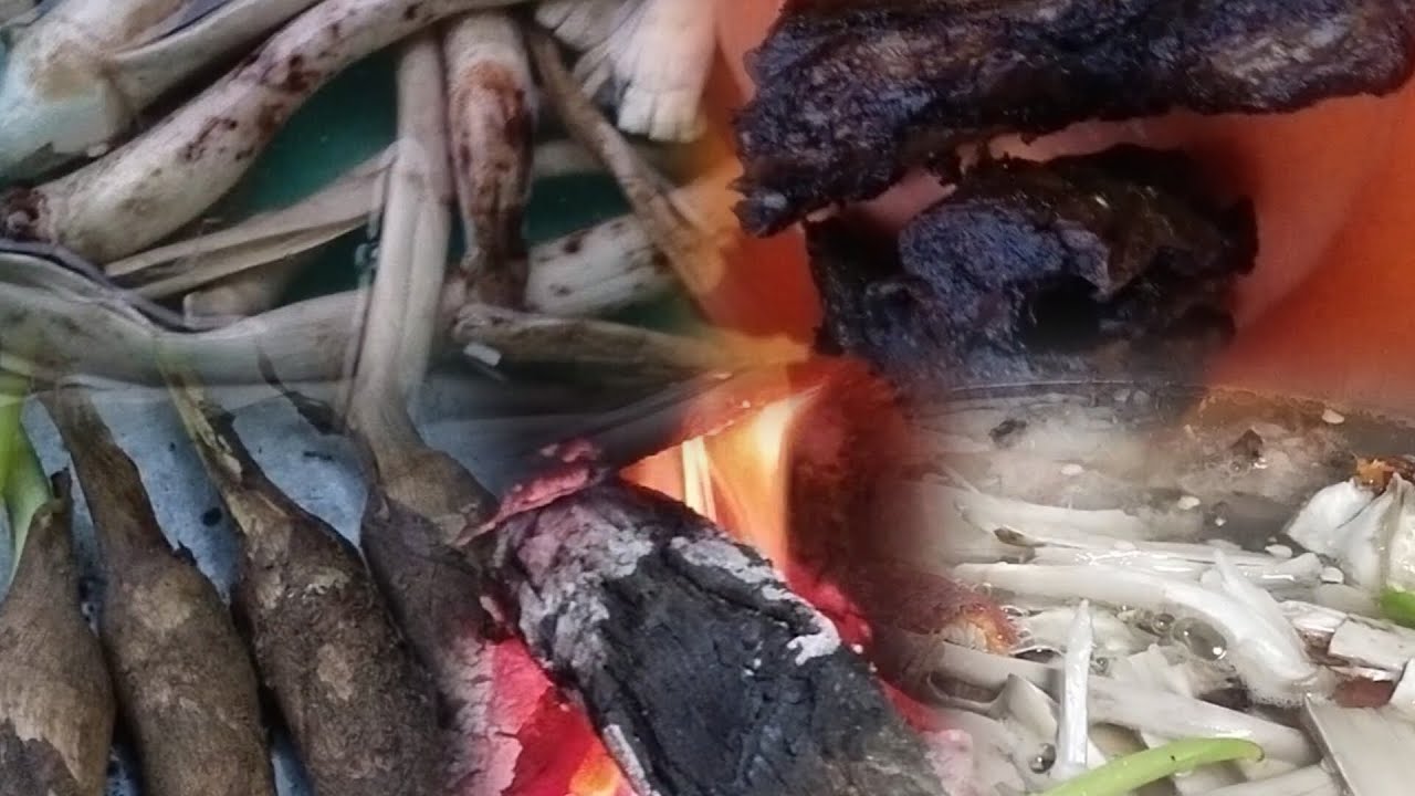 #MUKBANG WITH SMOKE PORK#TARO ROOT#MUSHROOM WITH AXONI NAGA STYLE CURRY ...