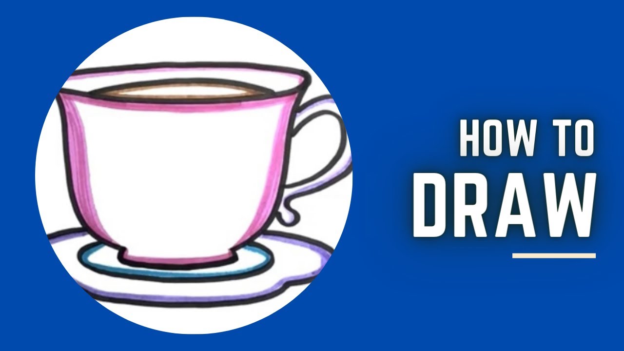 How to draw a Cup and Saucer for kids - YouTube