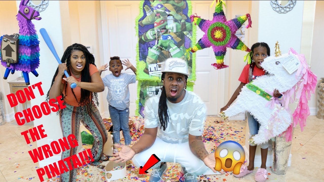 DON'T CHOOSE THE WRONG PINATA CHALLENGE - LOSER GETS WORMS - YouTube