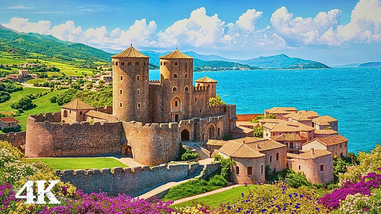 Seaside Castle Ambience | Calming Ocean & Birdsong Sounds | Fall Asleep ...