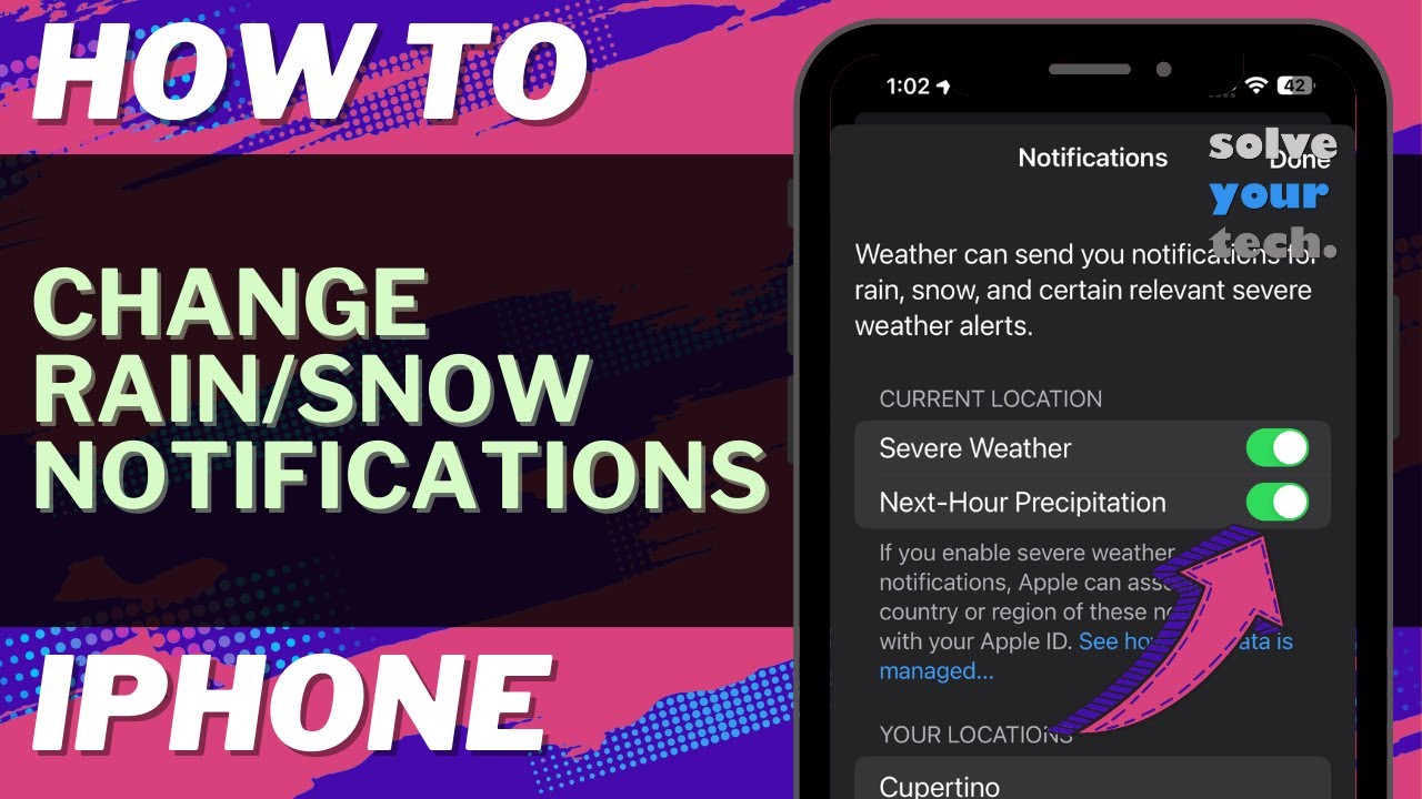 iOS 17 How to Change Rain & Snow Notifications on iPhone - YouTube