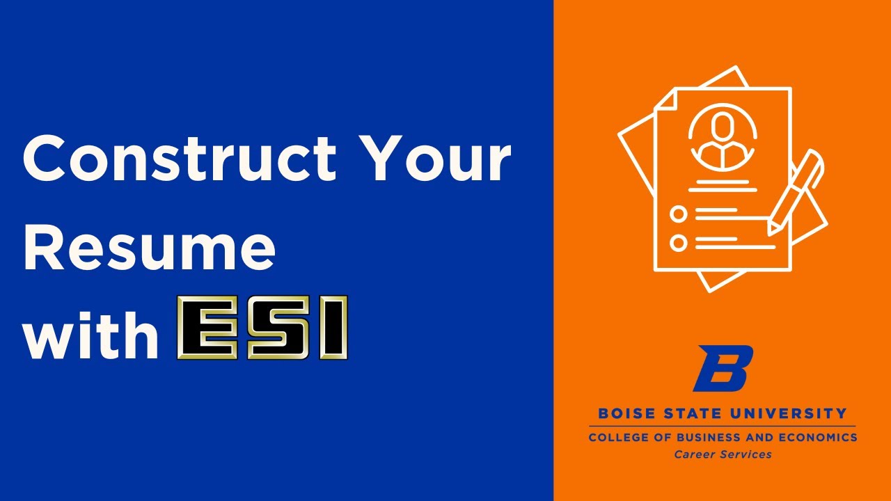 Construct Your Resume with ESI - YouTube