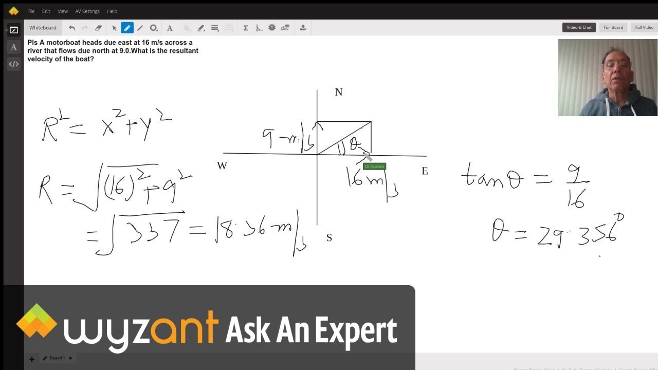 Resultant speed of boat in a river ( when river speed is given) - YouTube