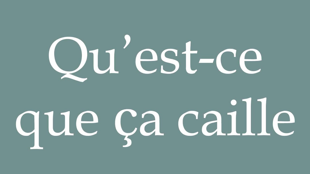How to Pronounce ''Qu’est-ce que ça caille'' (How cold it is) Correctly ...