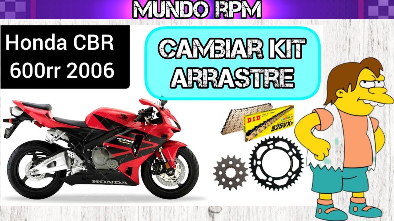 CAMBIAR KIT DE ARRASTRE HONDA CBR 600 rr 2006. CADENA REMACHADA. UTIL ...