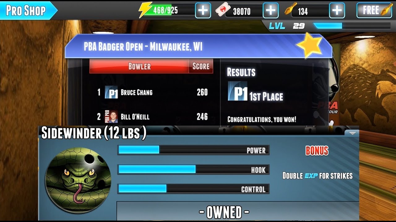 [PBA Bowling Challenge][PBA Badger Open - Milwaukee, WI][1ST Place][LVL ...