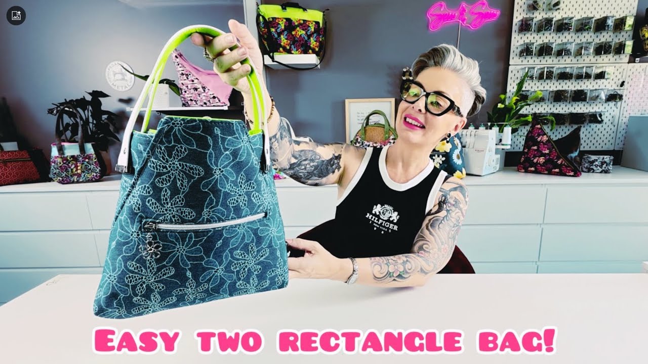 Two Rectangles Bag. Easy beginner bag making with this step by step tutorial - YouTube