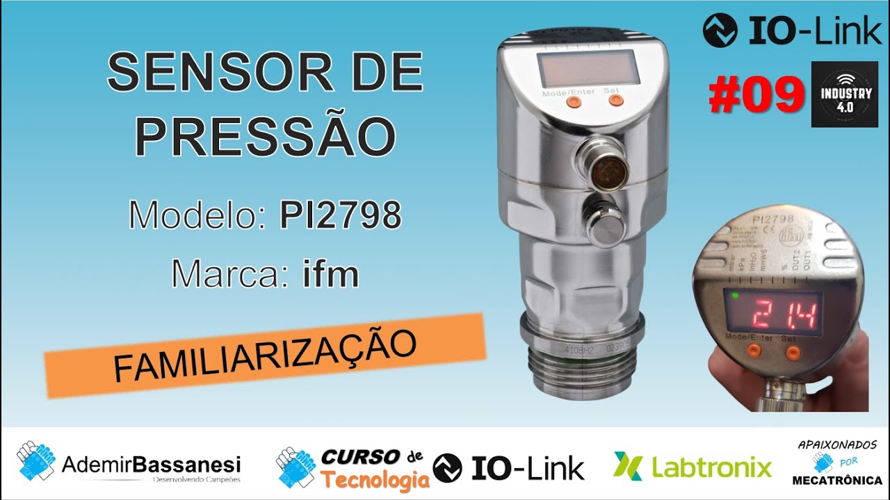 SENSOR DE PRESSÃO PI2798 ifm - FAMILIARIZAÇÃO - YouTube