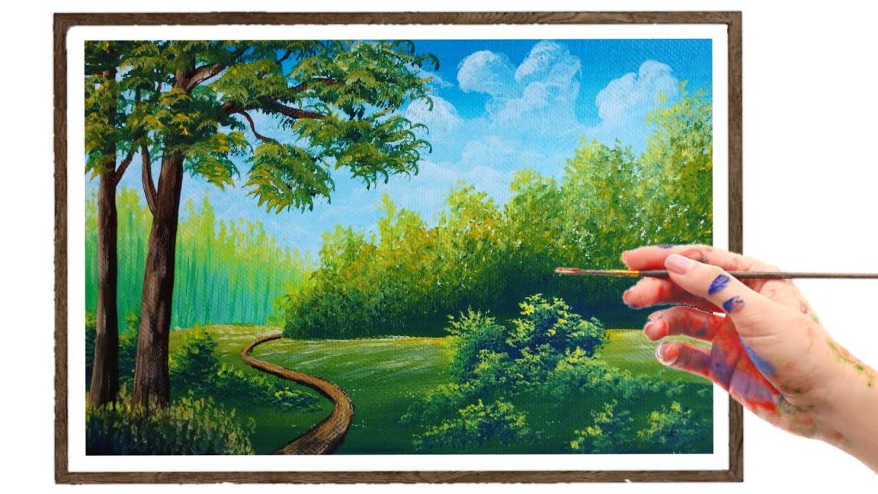 Amazing Acrylic Painting Technique | Easy Scenery Painting Ideas | Step ...