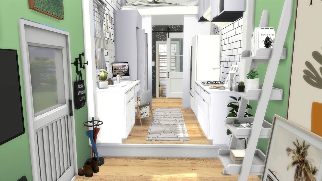 CUTE LOFT | The Sims 4 | CC Speed Build - YouTube