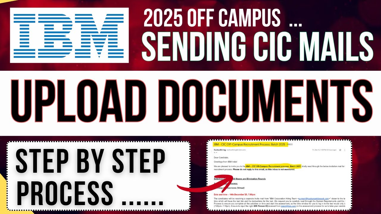 IBM CIC OFF CAMPUS MAILS OUT FOR CODING ROUND | HOW TO UPLOAD DOCUMENTS ...