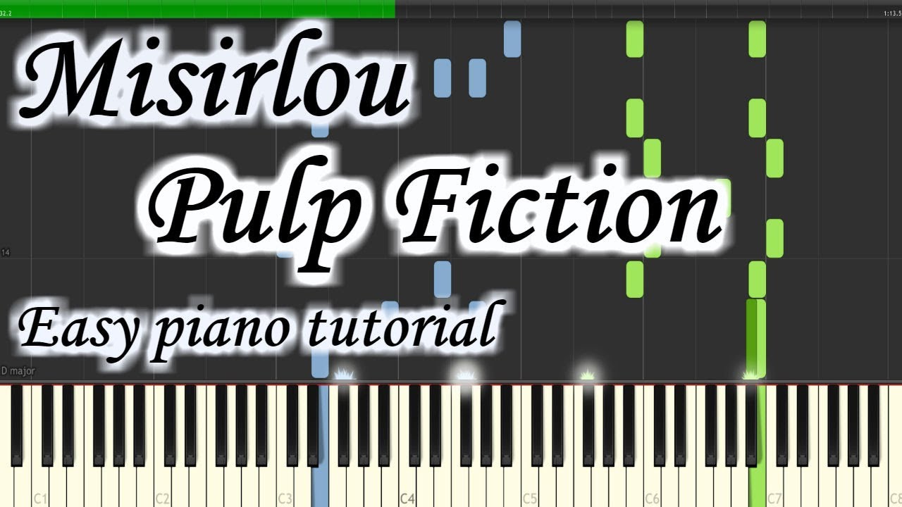 Misirlou - Pulp Fiction - Very easy and simple piano tutorial synthesia ...