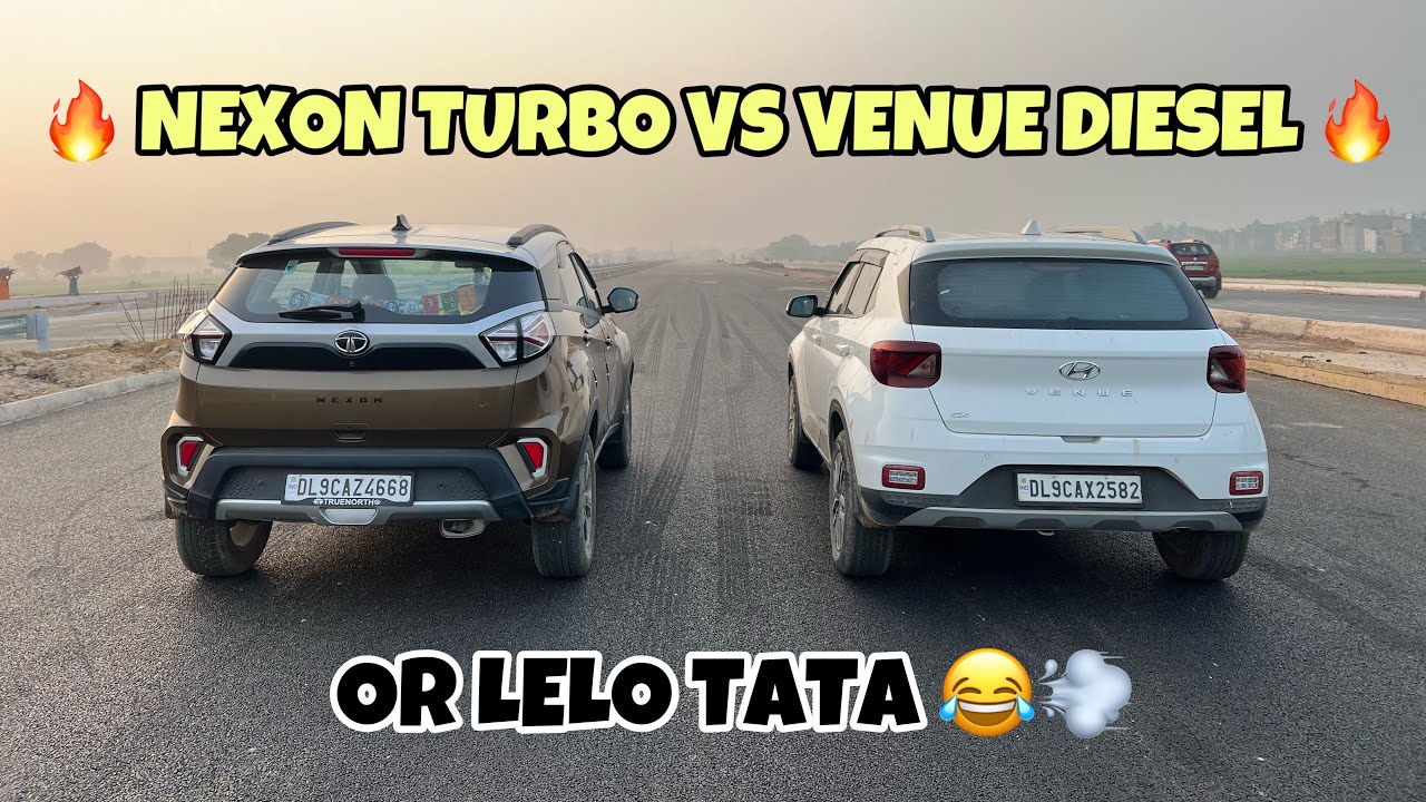 TATA NEXON VS HYUNDAI VENUE : DRAG RACE - YouTube