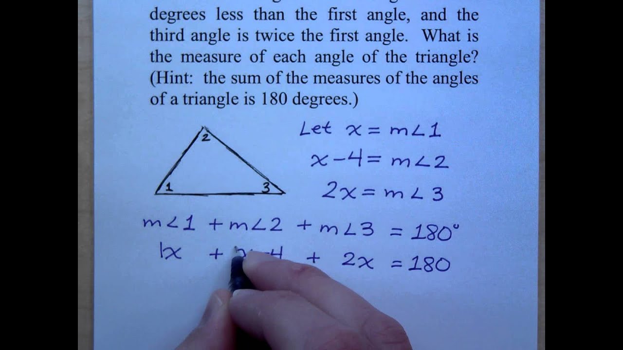 Prealgebra - Part 53 (Word Problems - Triangle) - YouTube