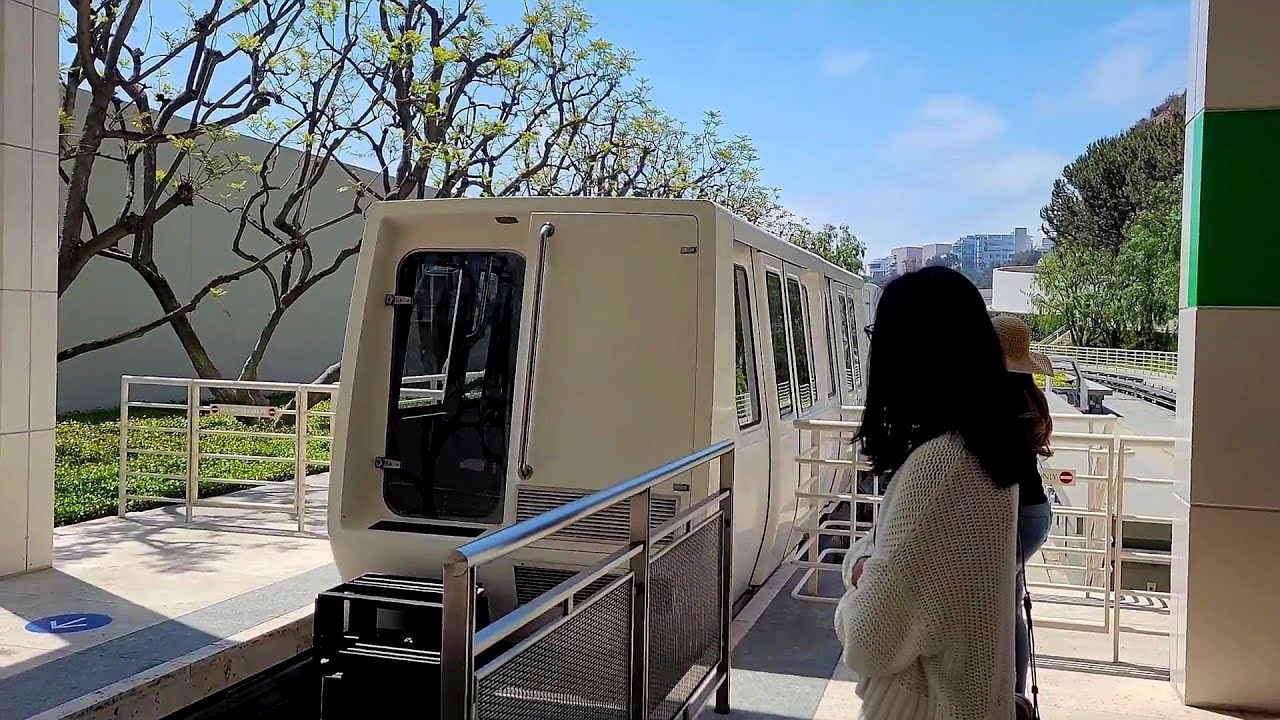 Scenic ride on the Getty Center Tram with sweeping view of Los Angeles ...