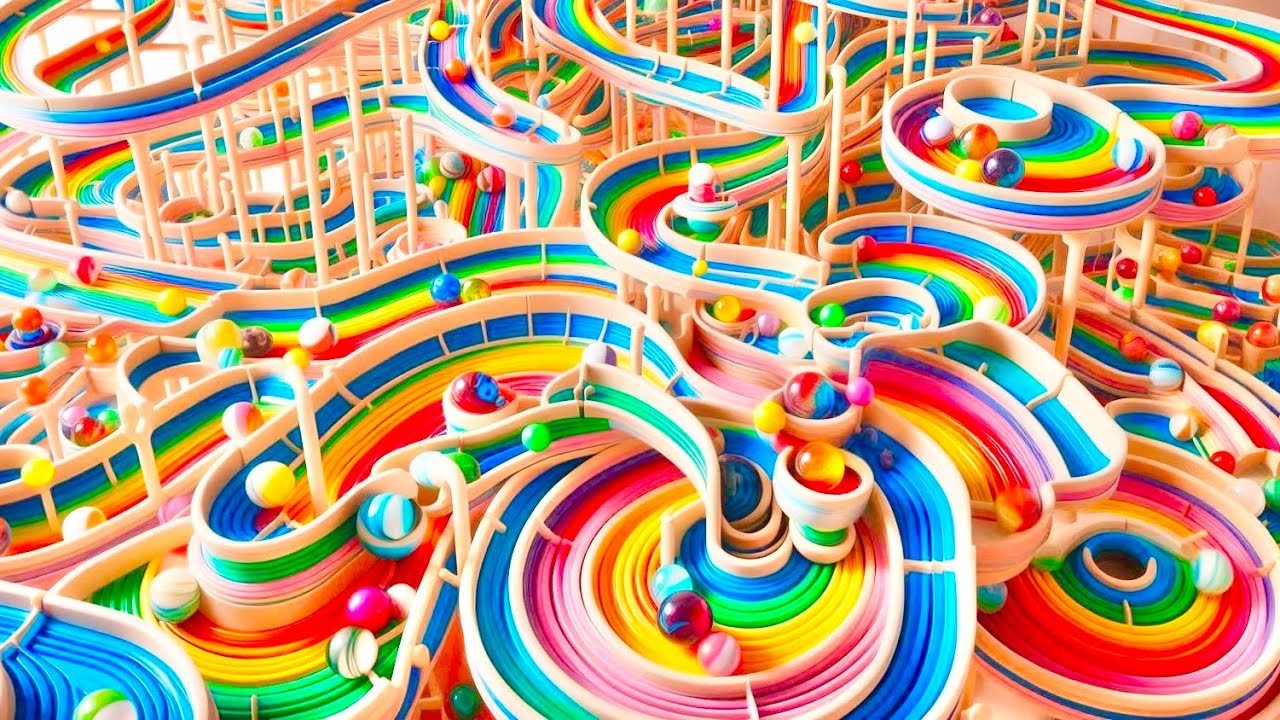 Marble Run Marble Relay long journey Race ASMR - YouTube