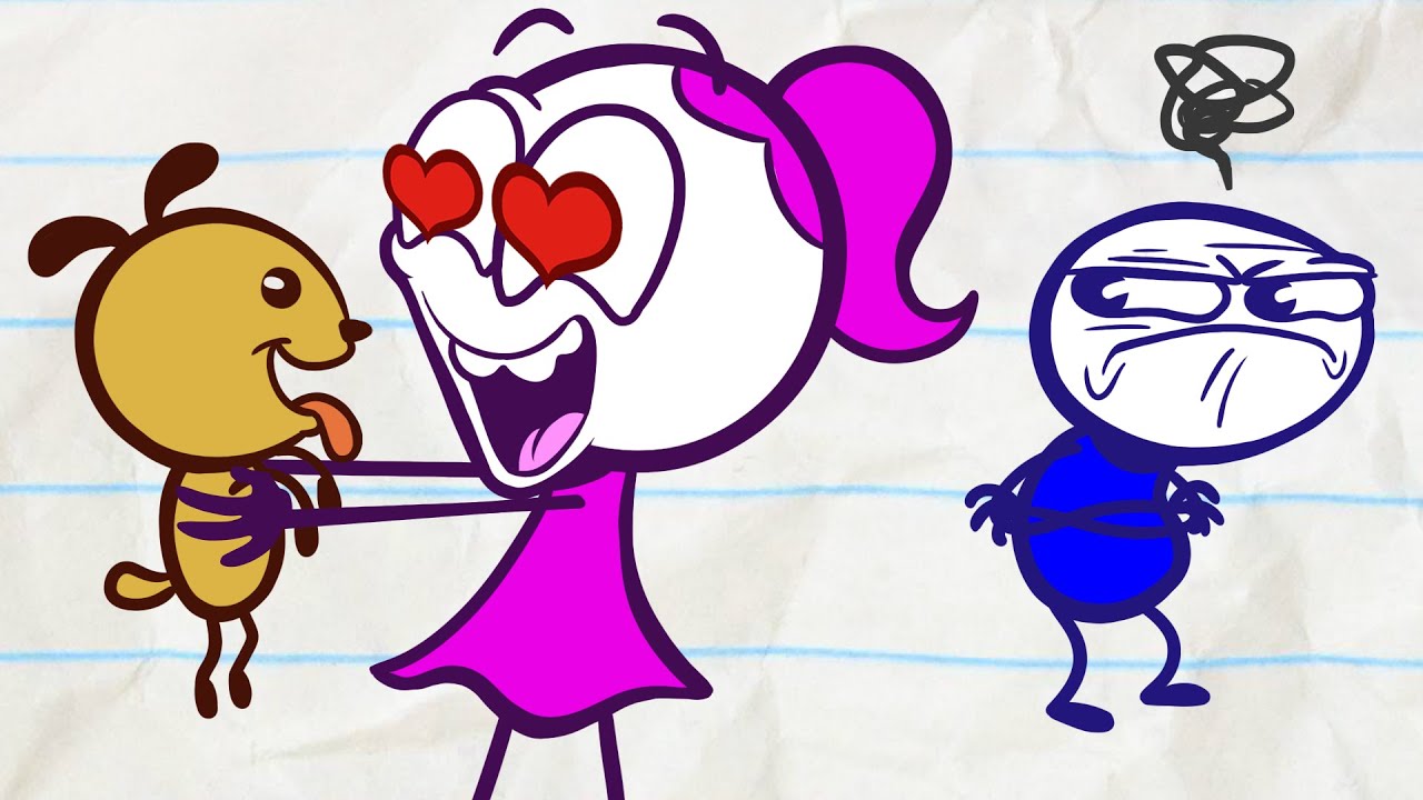 Pencilmiss's PUPPY LOVE! 🐶💘 | Pencilmation | Animated Cartoons - YouTube
