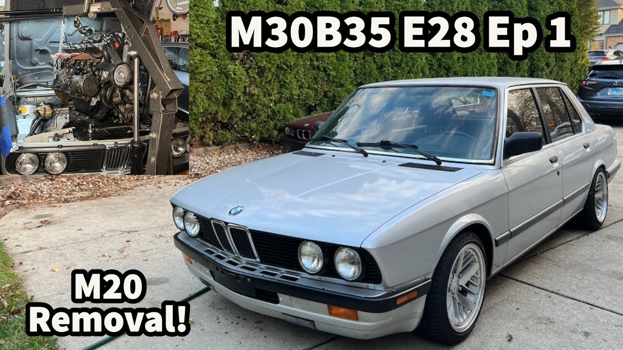 Removing the E28's M20B27 Drivetrain | M30B35 w/ ITB E28 Project ...