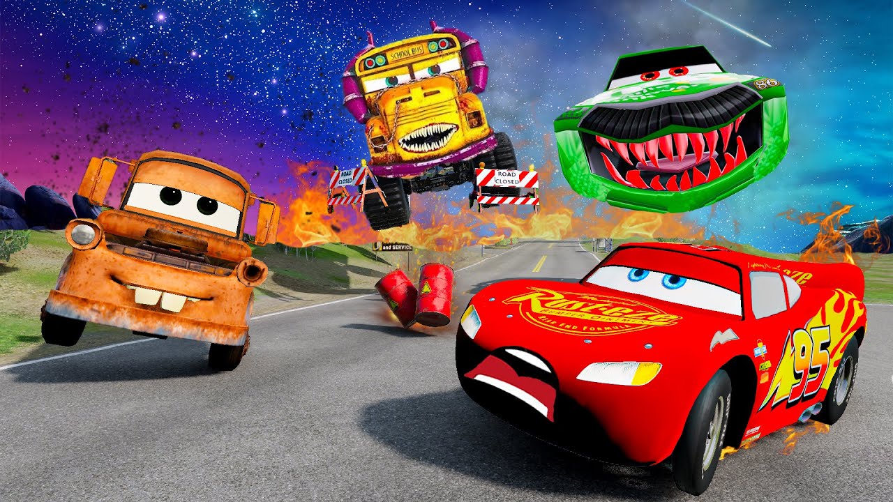Poor Lightning Mcqueen and Mater vs EVIL Zombie Chick Hicks and Angry ...