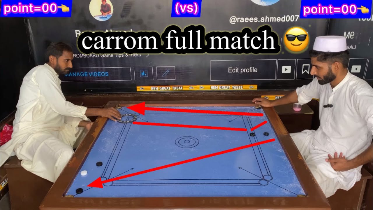 Raees Carrom Qalab 29 points Carrom board full Game 👈 Khalid Mahmood ra ...