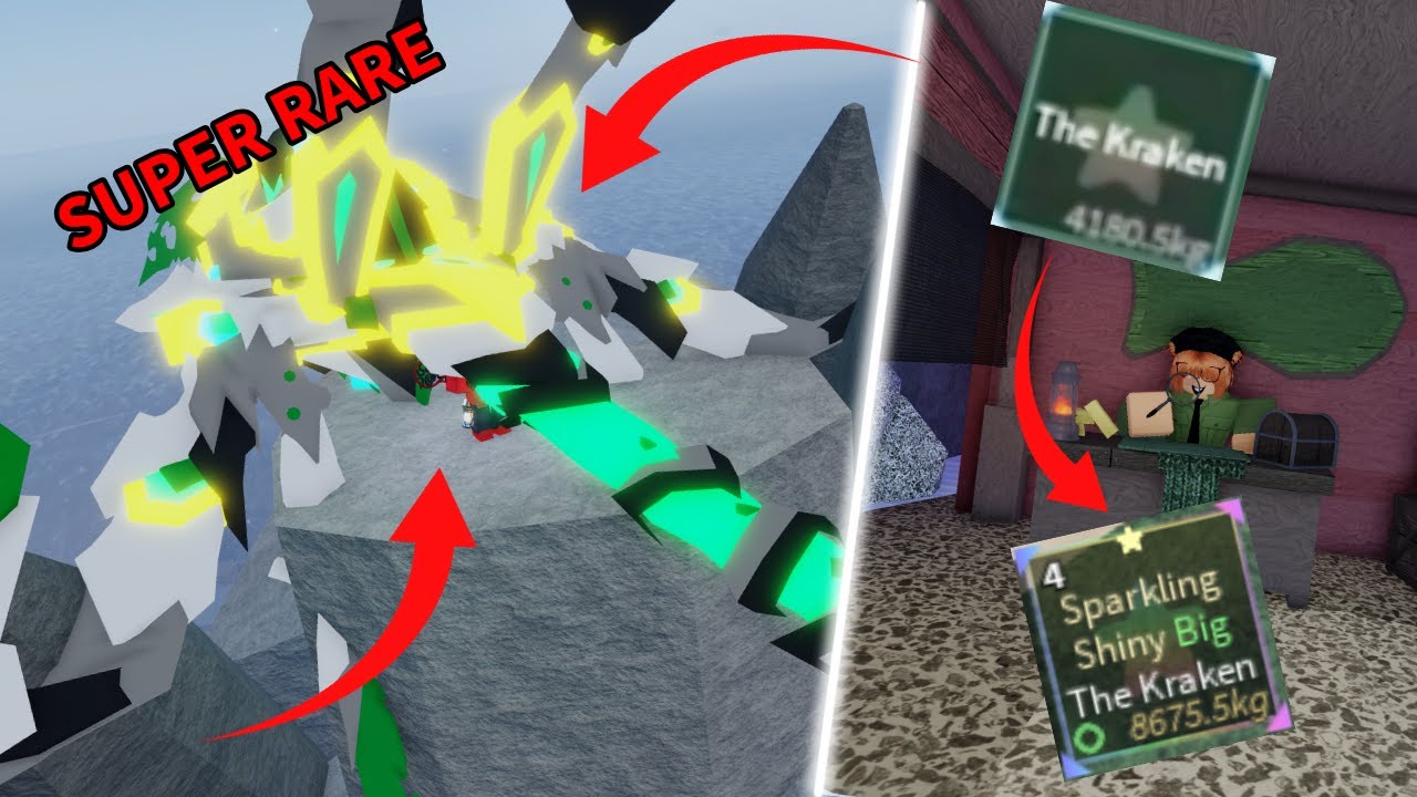 Finally getting this SUPER RARE kraken in FISCH - YouTube