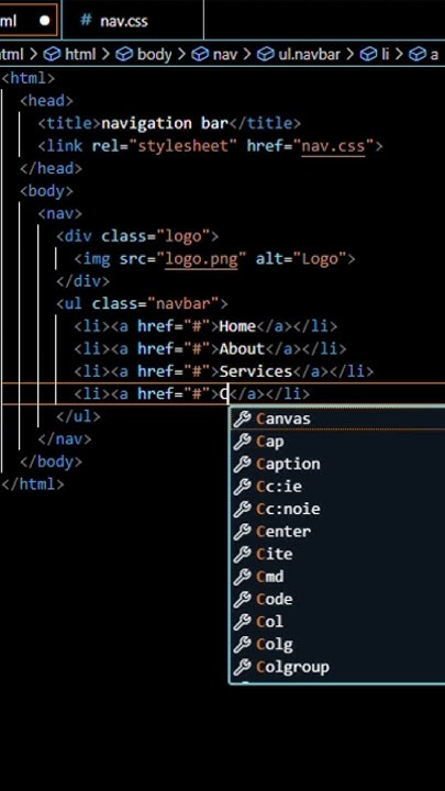 How To Create A Navigation Bar In HTML & CSS | Navigation Bar With HTML ...