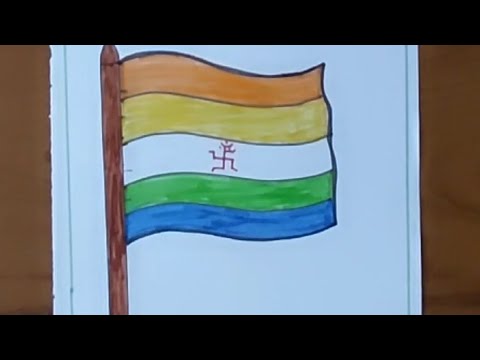 Jain Flag Drawing || Step-by-Step || How to Draw Flag || Art video ...