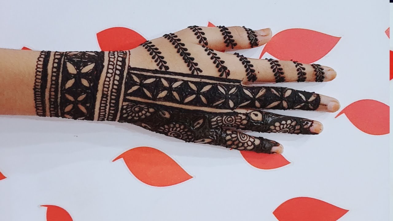 Back hand mahndi design||latest mahndi design|| new mahndi design ...