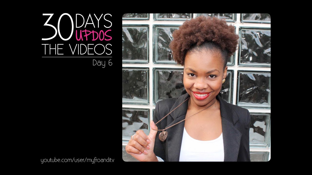 Natural Hair Challenge - 30 Days, 30 Updos: Day 6 - YouTube