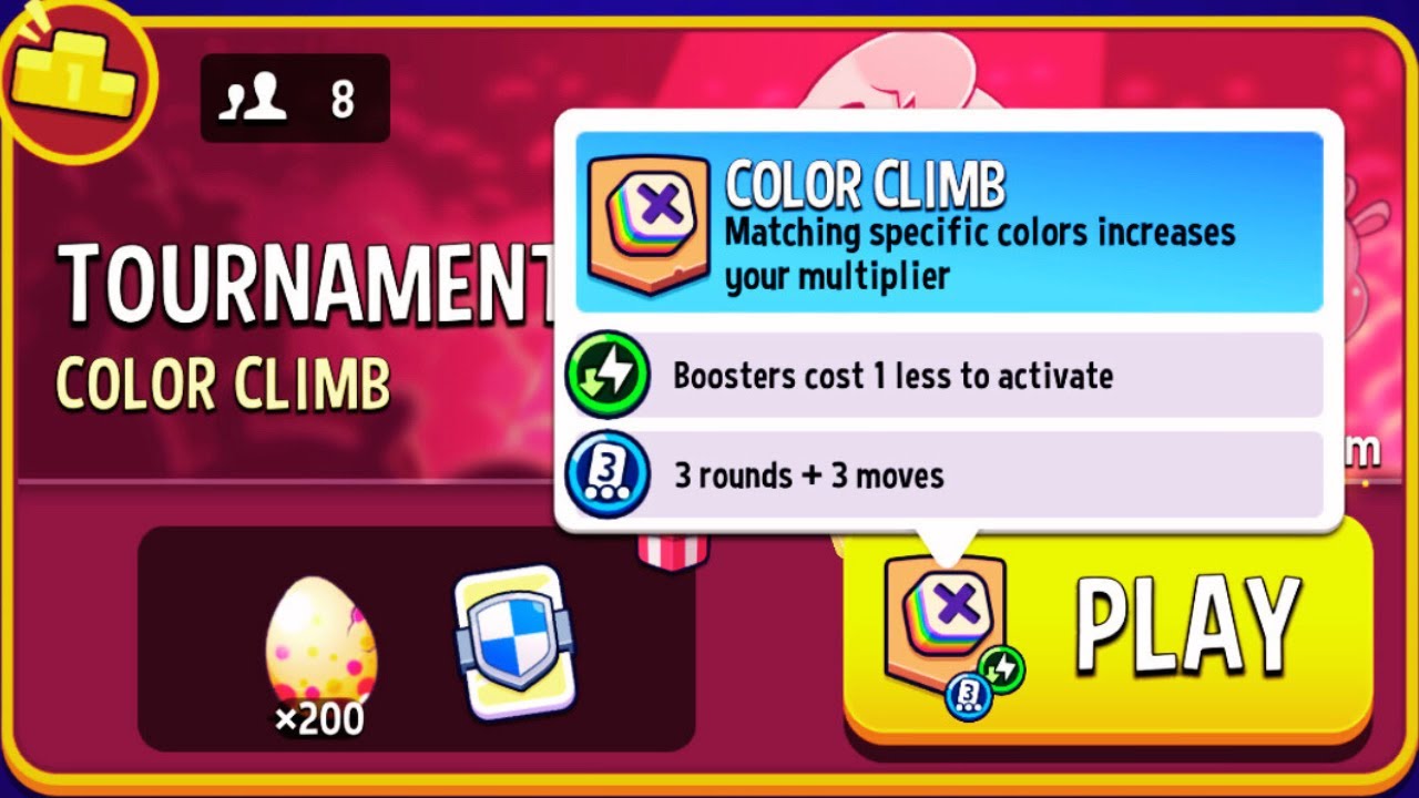 TOURNAMENT! 8 players Color Climb boosted | Match Masters - YouTube