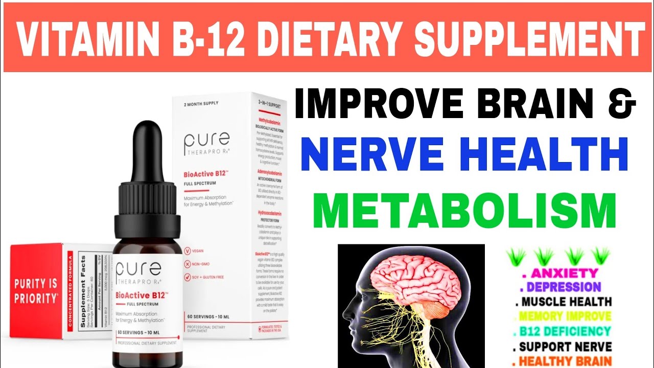 pure bioactive vitamin B12 liquid dietary supplement benefits - YouTube